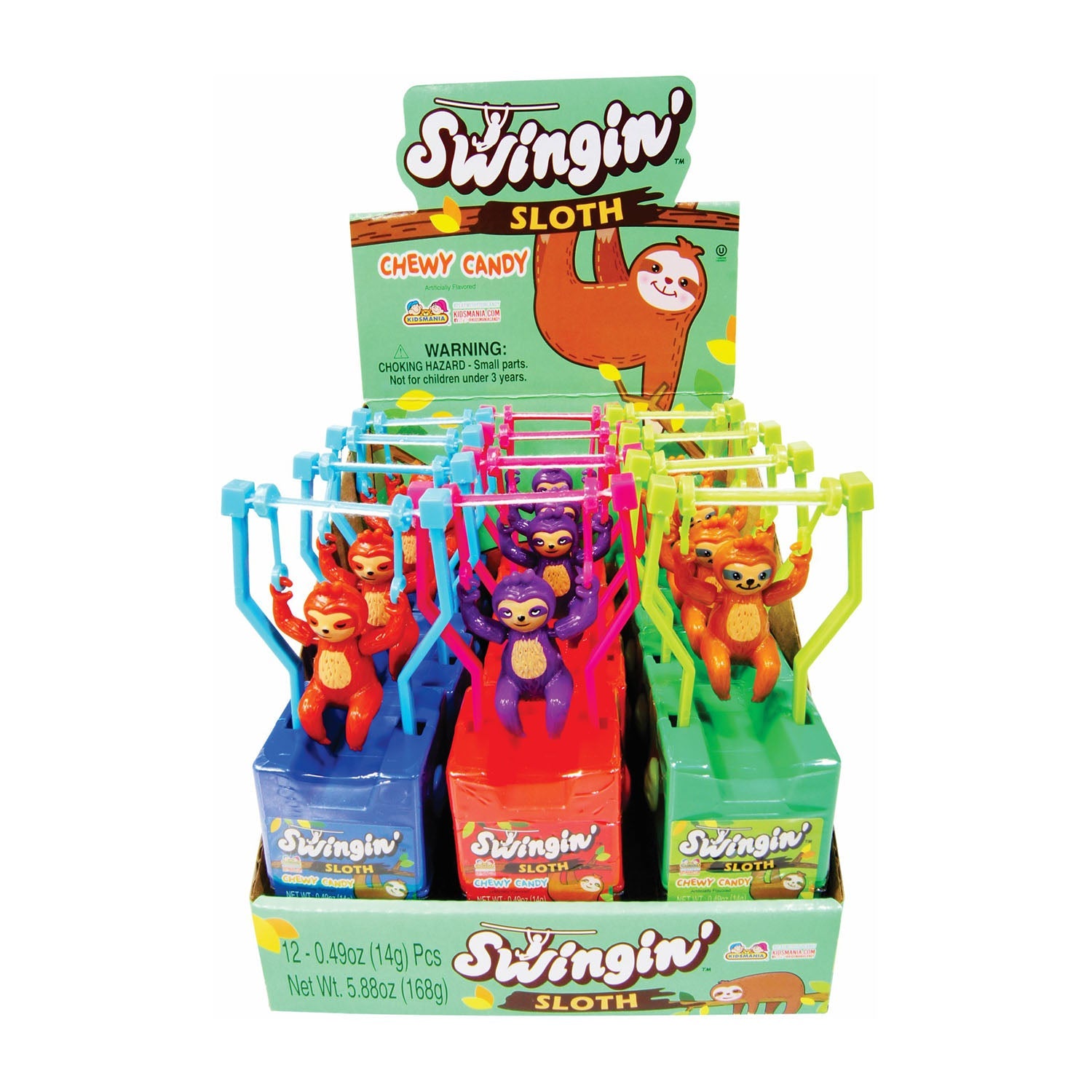 Kidsmania Swingin Sloth Chewy Candy | 12ct, Box – Jack's Candy