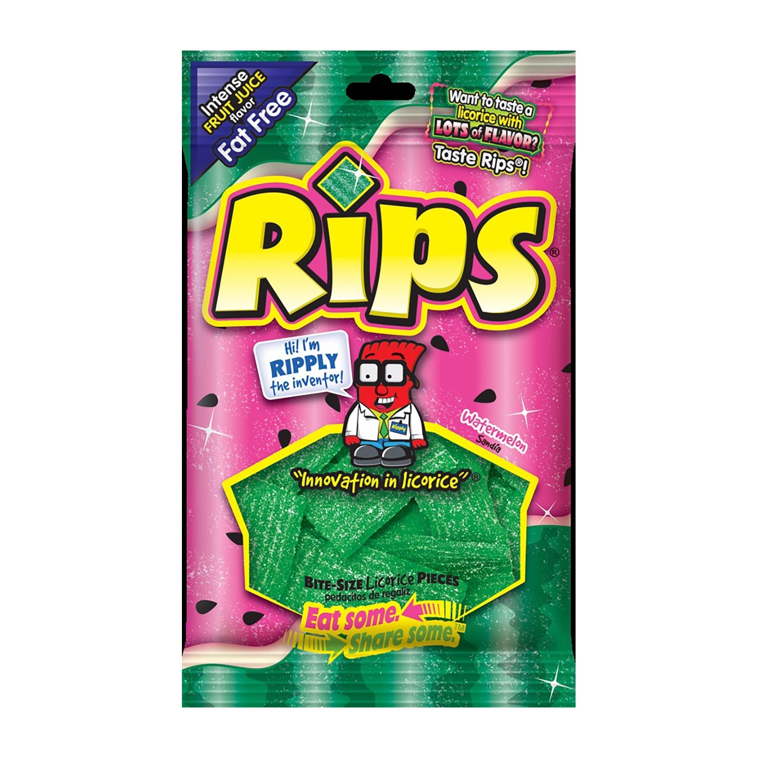 Rips Bite-Size Licorice Pieces Watermelon | 4oz, 12ct, Case – Jack's Candy
