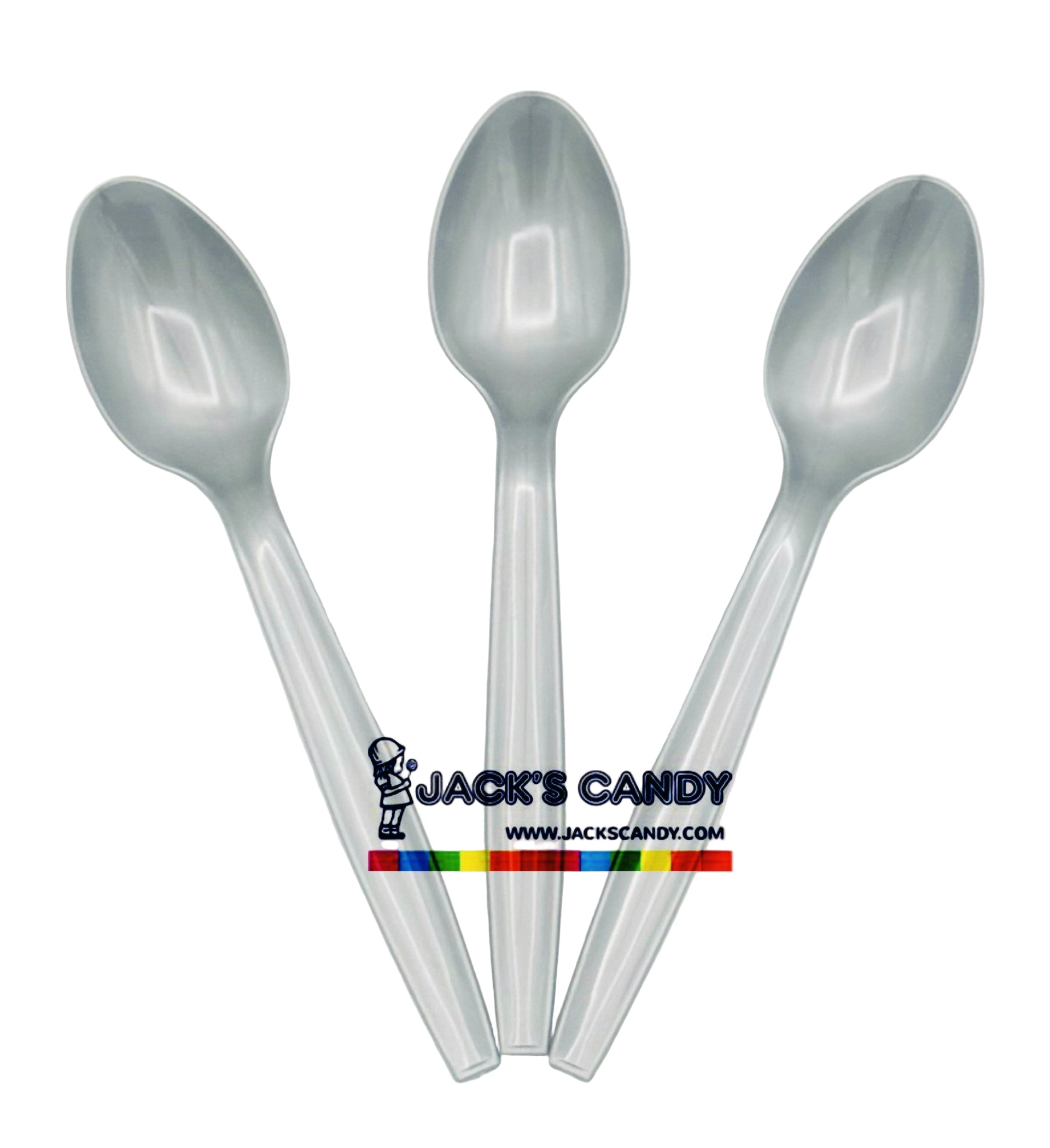 Plastic Spoons Silver 100ct – Jack's Candy